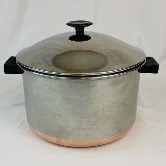 Unknown | Kitchen | Copper Bottom Vintage 6 Qt Stock Pot Stainless ...